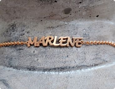 Namensarmband 925er Sterling-Silber rosevergoldet - Paulili